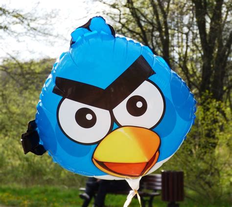 A Close Up Of A Blue Bird Shaped Balloon Angry Birds Balloon Bird