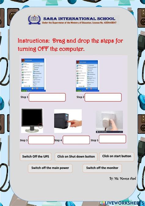 turning off the computer worksheet computer online information and communications technology
