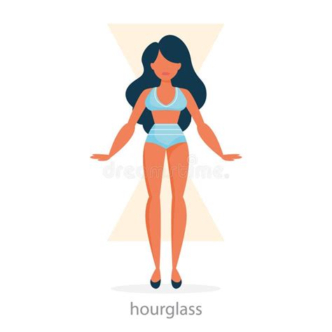 Hourglass Body Shape Female Character In Underwear Stock Vector