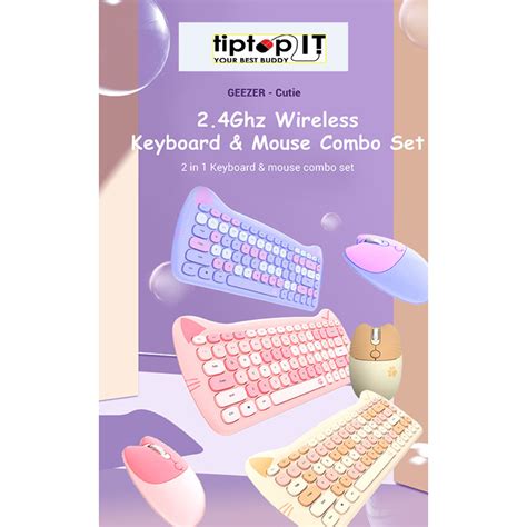 Geezer Cutie 2 4ghz Wireless Keyboard And Mouse Combo Set Shopee Malaysia