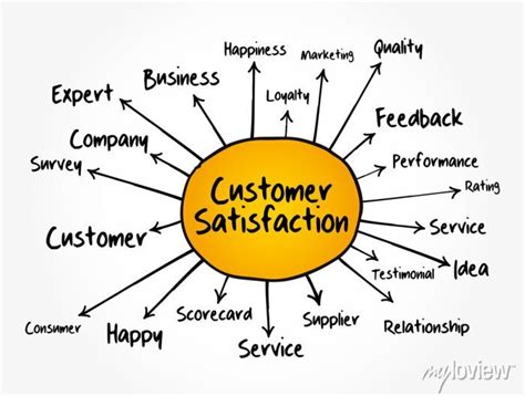 Customer Satisfaction Mind Map Flowchart Business Concept For • Wall