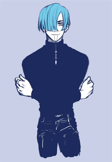 Unduh Wallpaper Dari Ilustrasi Karakter Anime Berambut Biru