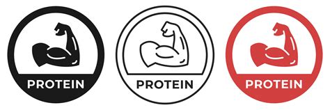 High Protein Icon Whey Protein Fitness Logo Badge Symbol Stamp Or