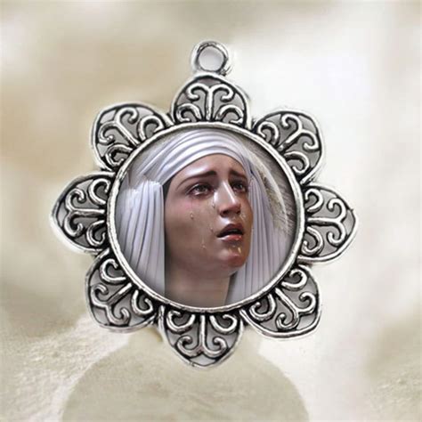 Our Blessed Lady Tears Catholic Medal Virgin Mary Crying Christian