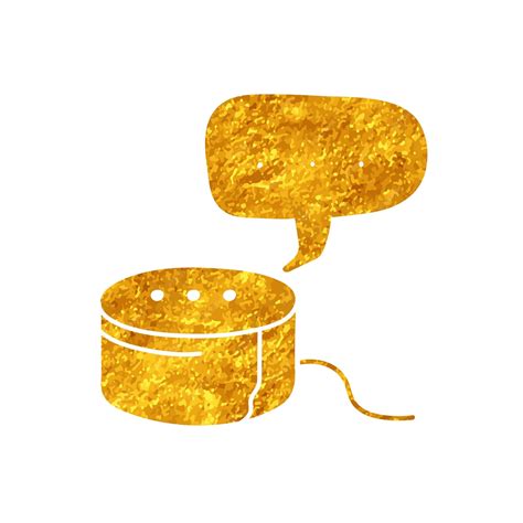 Premium Vector Ai Device Virtual Assistant Drawing In Gold Color Style