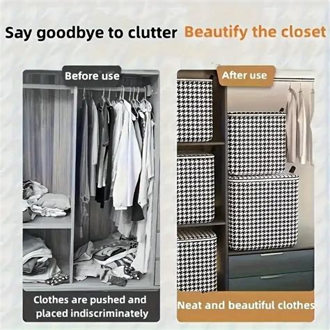 3개 세트 초대형 하운드투스 보관 가방 내구성 있는 지퍼 포함 다용도 먼지 방지 옷 이불 및 침구 정리함 공 Temu