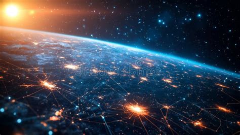 Vast Global Network Of Interconnected Devices In The Universe Stock Illustration Illustration