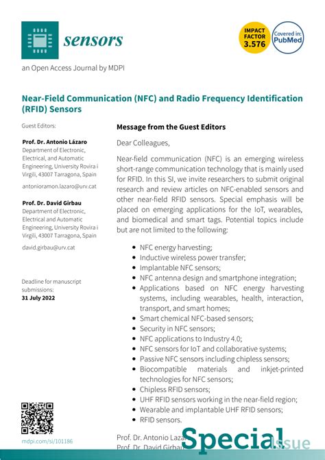 Pdf Impact Factor 3 576 Message From The Guest Editors Near Field Communication Nfc And