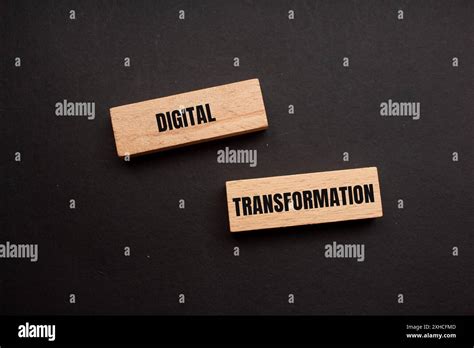 Digital Transformation Message Written On Wooden Blocks With Black