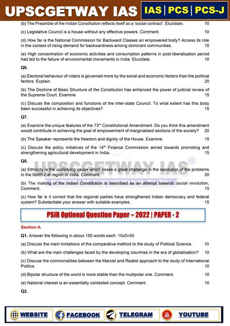 Political Science Upsc Optional Previous Year Question Paper