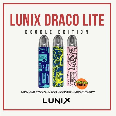 Jual Lunix Draco Lite Doodle Edition Pod System Kit Original Midnight
