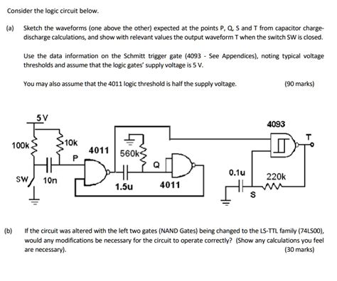 Consider The Logic Circuit Below A Sketch The Waveforms One Above The Other Expected At The