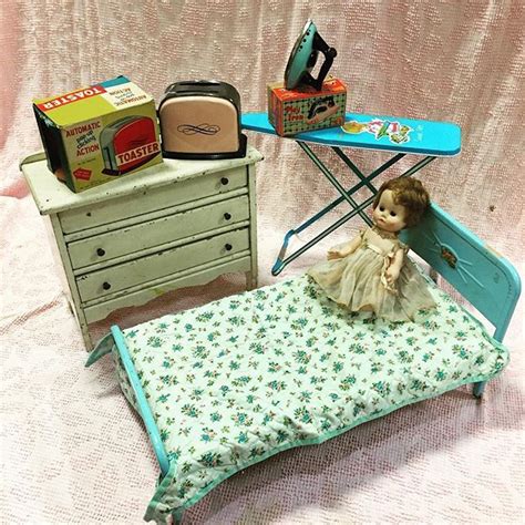 Vintage Doll Bed And Toy Set