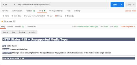 Java Jersey File Uploading Using Rest Api Fails With Status 415 Unsupported Media Type