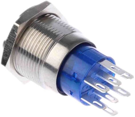 RS PRO RS PRO Illuminated Push Button Switch Latching Panel Mount Mm Cutout DPDT Green