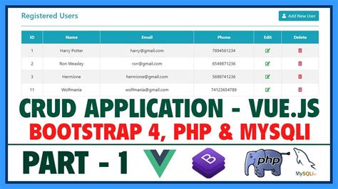 Crud App Using Vue Js Bootstrap Php Mysqli Vue Js Advanced