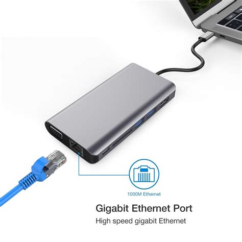 Usb C Hub Type C Naar Hdmi K Vga Ethernet Pd Thun Grandado