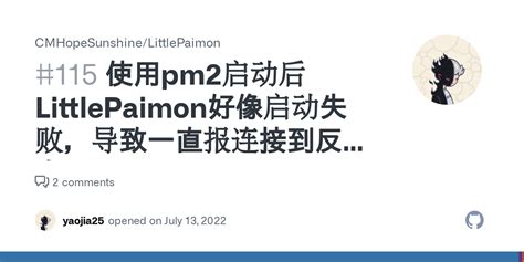 使用pm2启动后littlepaimon好像启动失败，导致一直报连接到反向websocket universal服务器出现错误 · issue