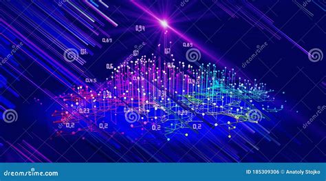 abstract analytical background with color infographic data visualization with lens effects big