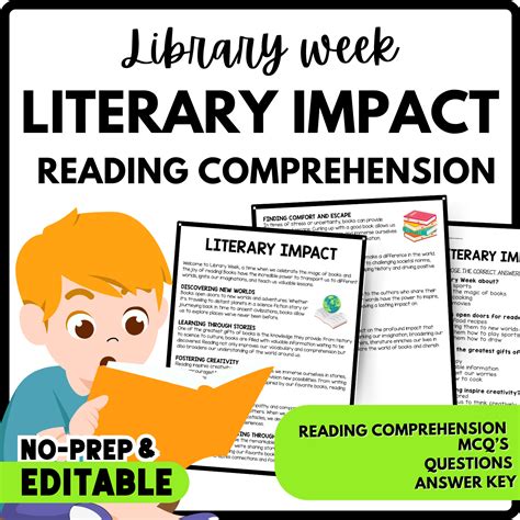 Literary Impact Reading Comprehension Worksheet Teachers Stock
