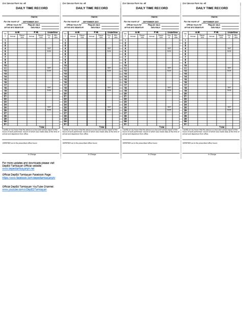 Digital Daily Time Record Dtr September 2021 Pdf