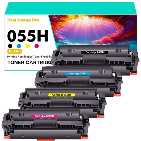 4 Pack Compatible Toner Cartridge With Chip For Canon 055h Imageclass