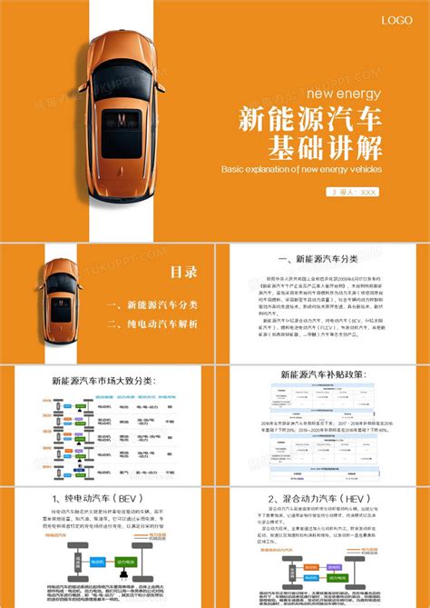 扁平风新能源汽车专业体系讲解ppt模板下载汽车图客巴巴