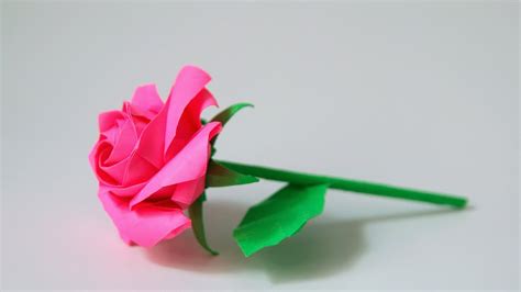 Make Origami Rose With Stem How To Make Perfect Origami Flower Stem