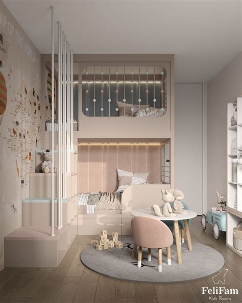 Гармонійний дизайн дитячої кімнати для хлопчика і дівчинки в Парижі