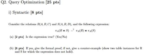 solved q2 query optimization 25 pts] i syntactic [8 pts]