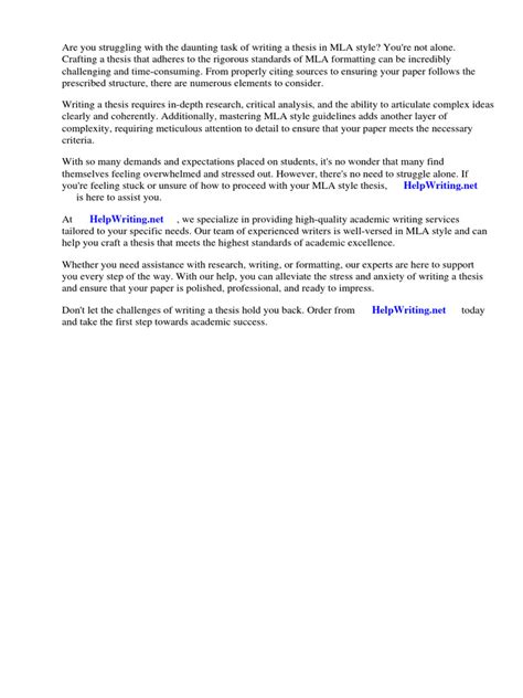 Mla Style Thesis Format Pdf Citation Thesis