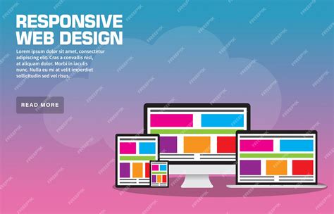 Premium Vector Responsive Web Design Landing Page Template