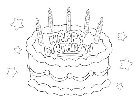 Cake Birthday Candles Template Candle Outline Printable Clipart Flannel