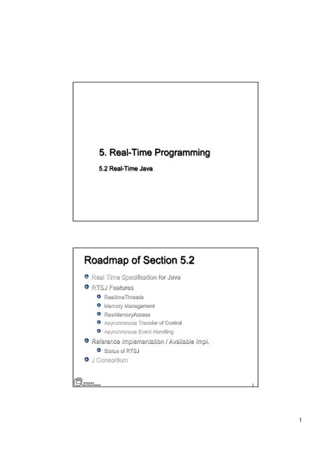 [pdf] Roadmap Of Section 5 2 Real Time Specification For Java Rtsj