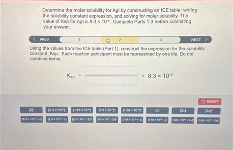 Solved Determine The Molar Solubility For Agi By