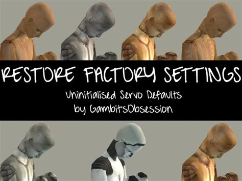 Restore Factory Settings Uninitialised Servo Defaults In 2024 Restoration Default How To