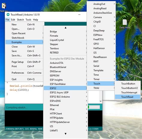 Sensing Touch By Using Esp32