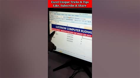 Excel Unique Tricks Andtips Computertricks Shortvideo Newshorts