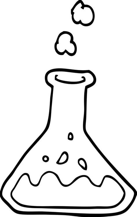 Productos Químicos De Dibujos Animados De Dibujo Lineal En Botella 12179851 Vector En Vecteezy