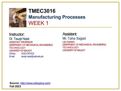 Lecture 1 Manufacturing Processes Pdf