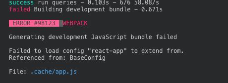 Failed To Load Config React App To Extend From Issue 1180