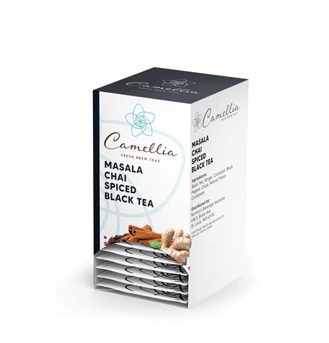 Camellia Masala Chai Spiced Black Hot Tea Packets Ronnoco Coffee