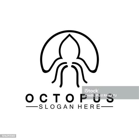 문어 간단한 현대 라인 아트 로고 디자인벡터 일러스트레이션 0명에 대한 스톡 벡터 아트 및 기타 이미지 0명 개념 개념과