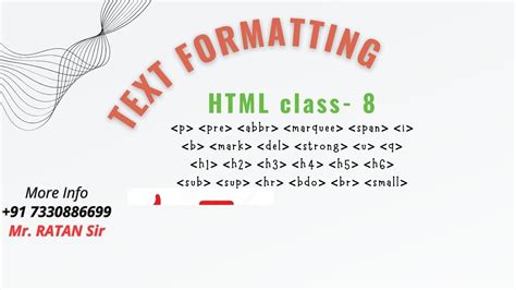 Html Classes Ui Technologies Class 8 Html Text Formatting Tags