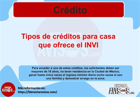 Tipos De Créditos Para Casa Que Ofrece El Invi
