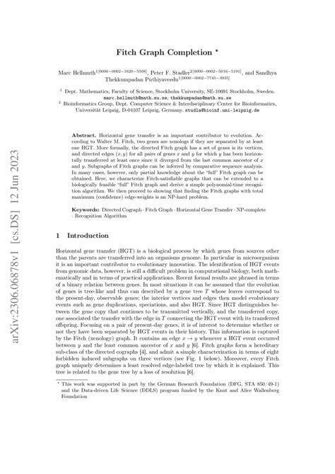 Fitch Graph Completion Deepai