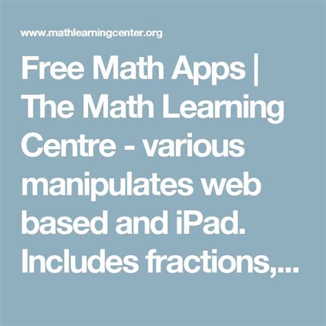 Math Apps Math Apps Math Learning Center Free Math Apps