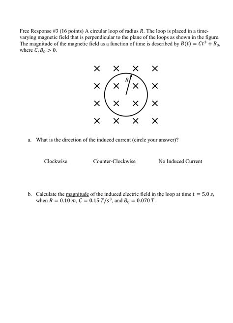 Solved Free Response Points A Circular Loop Of Chegg Com