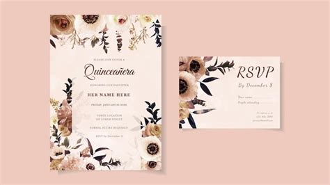 Premium Vector Quinceanera Birthday Celebration Floral Flyer