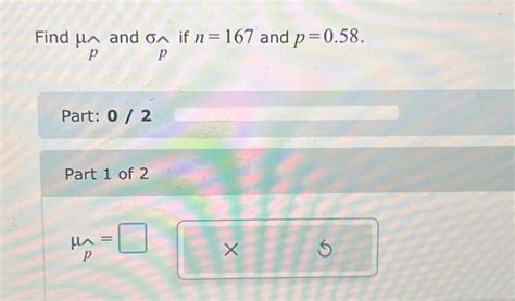 solved find u and on if n 167 and p 0 58 p Р part 0 2